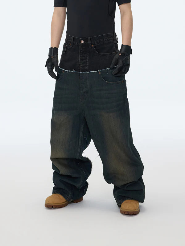 TWO-TONE WIDE JEANS – HAKENHERTZ
